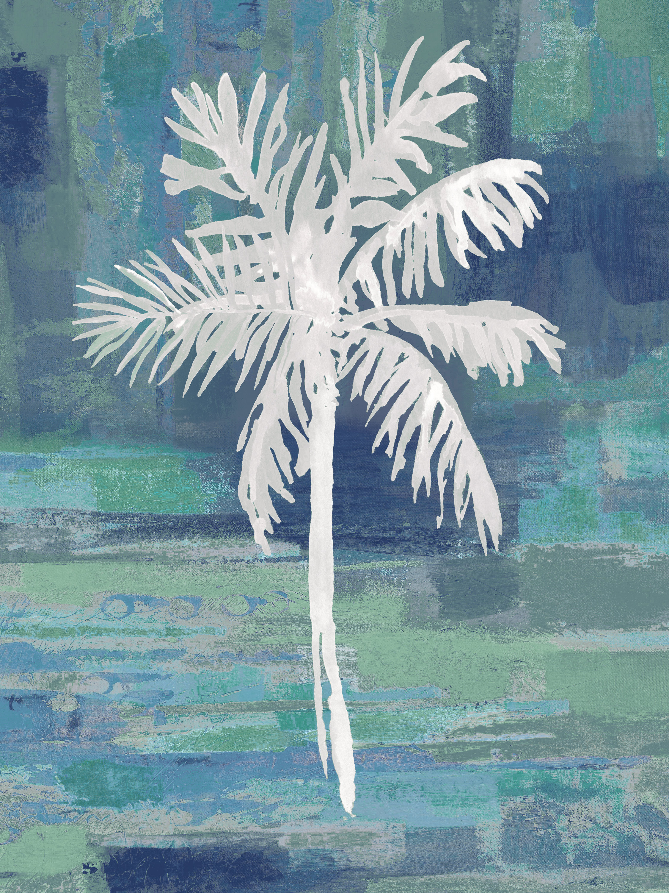 Bay Isle Home™ Haydin Abstract Palm Blue I On Canvas by Kristen Drew ...