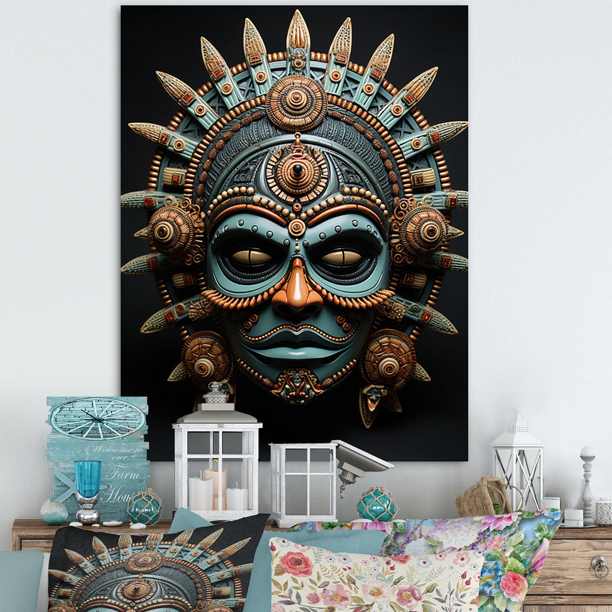Bungalow Rose African Tribal Yoruba Mask - African Tribal Wall Art ...