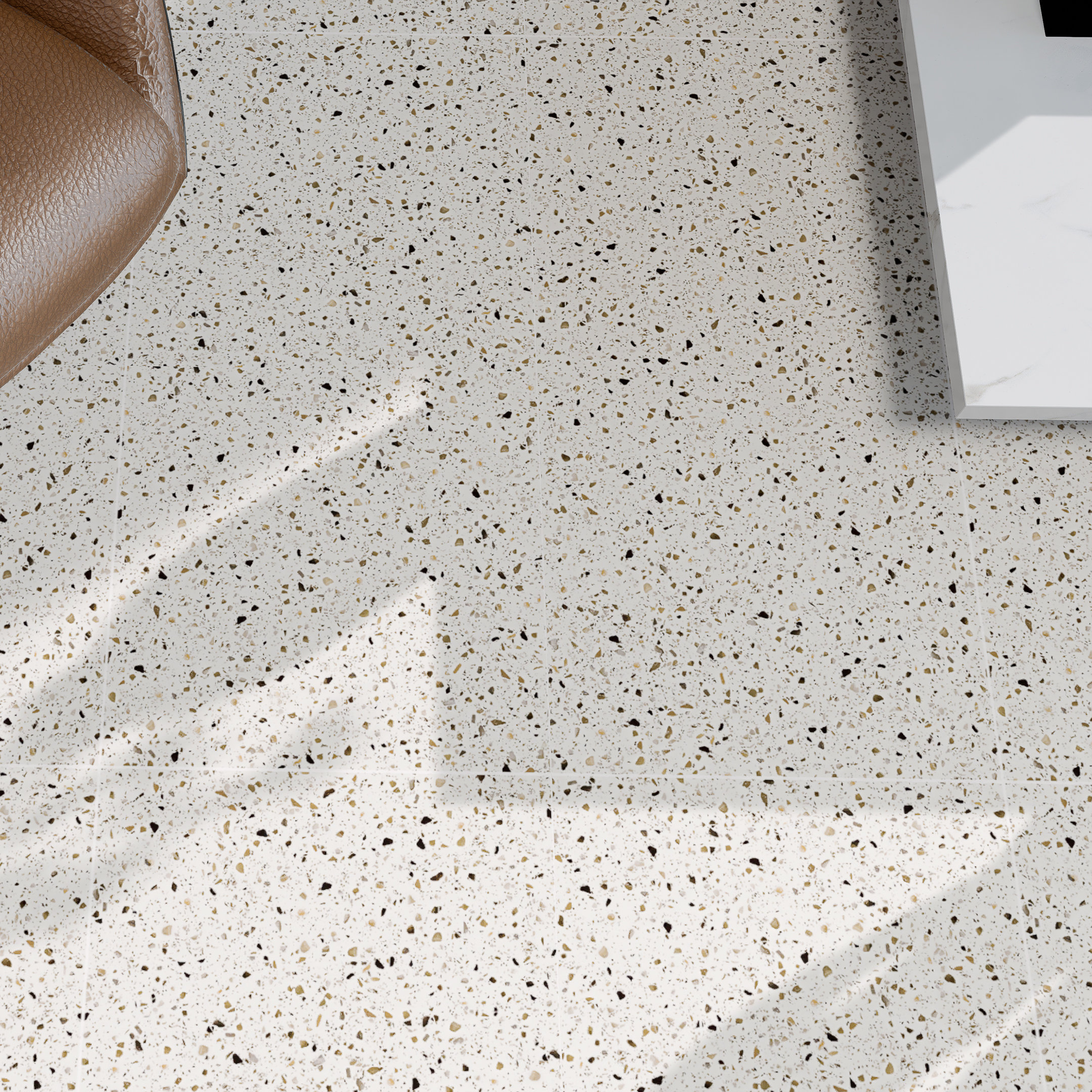 Qube Tiles Malibu Chips 24" x 24" Terrazzo Look Matte Porcelain Tile ...