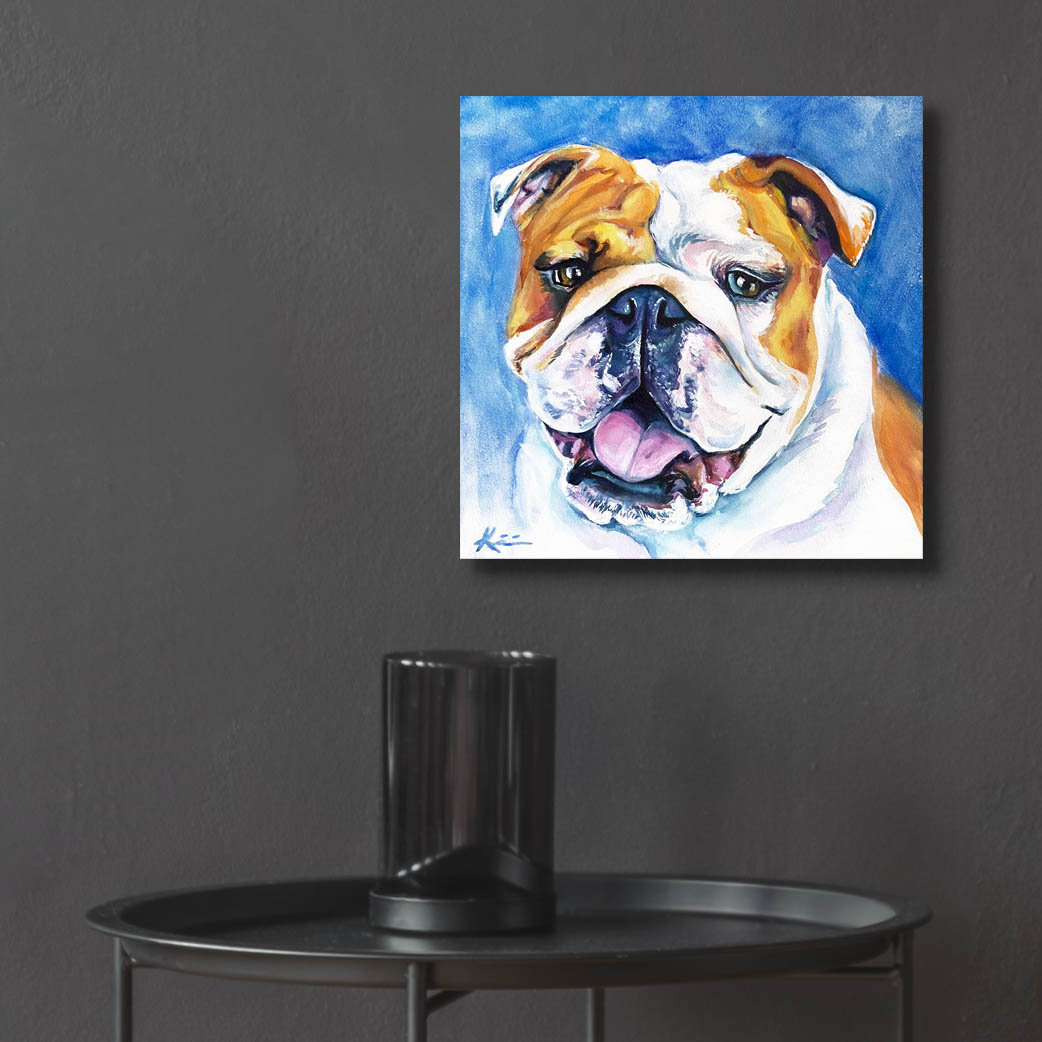 Red Barrel Studio® 'Live Color Fully English Bulldog' by Lindsay Kivi Acrylic Glass Wall Art ...