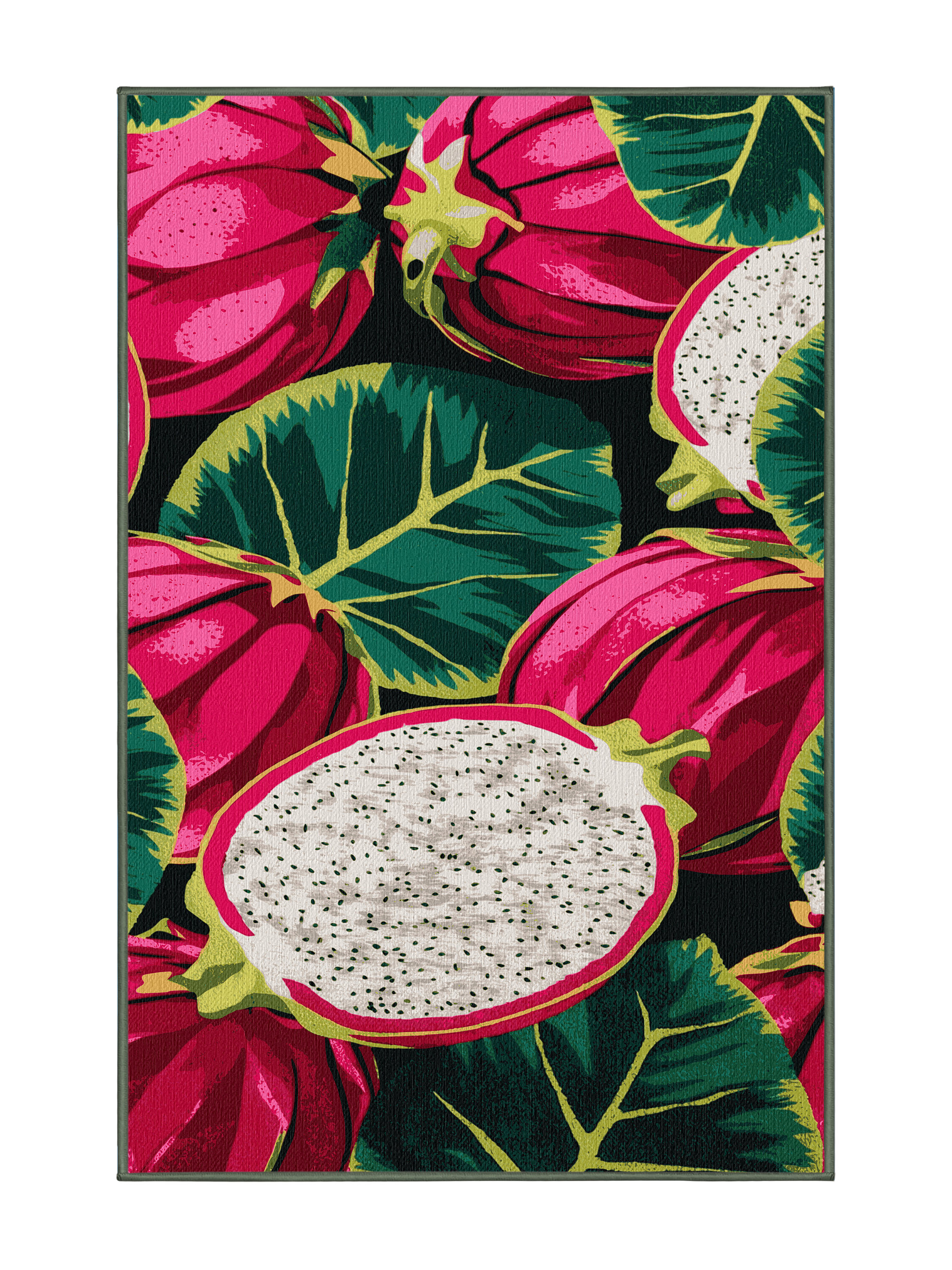 Dakota Fields Washable Dragon Fruit Pitaya Fruits Area Rug | Wayfair
