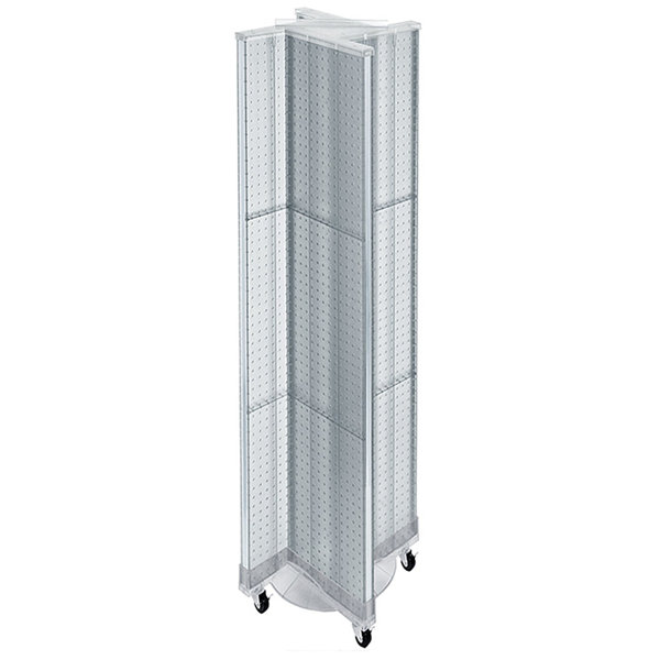 Azar Displays Pinwheel Pegboard Floor Display on Wheeled Base. Panel ...