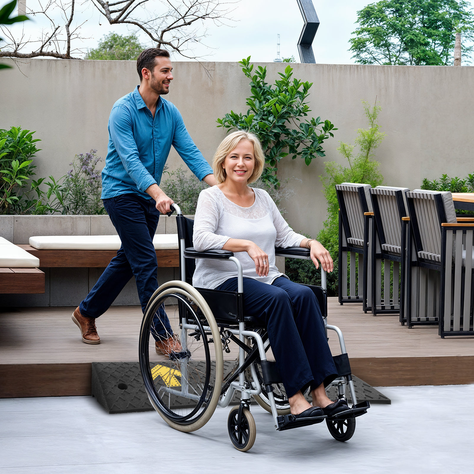 Magshion Rubber Arrow Curb Ramp Rise Heavy-Duty Threshold Driveway Ramp ...