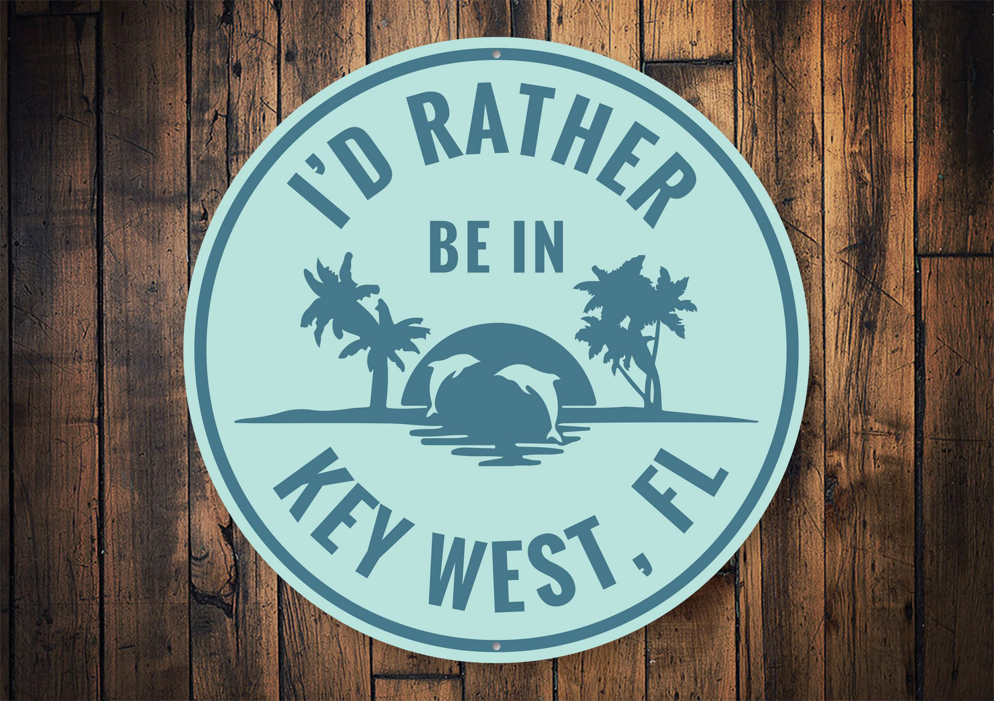 Lizton Sign Shop, Inc Rather Be in Key West Sunset Aluminum Sign | Wayfair