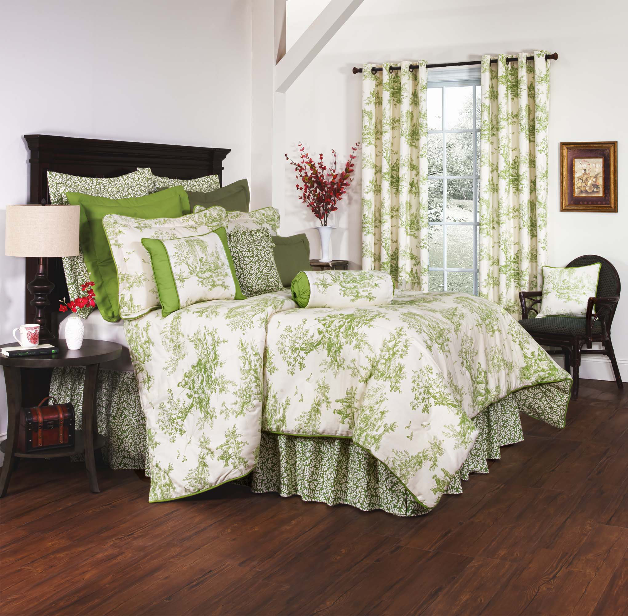 Thomasville At Home Bouvier Green Traditional Cotton 4 Piece Comforter ...