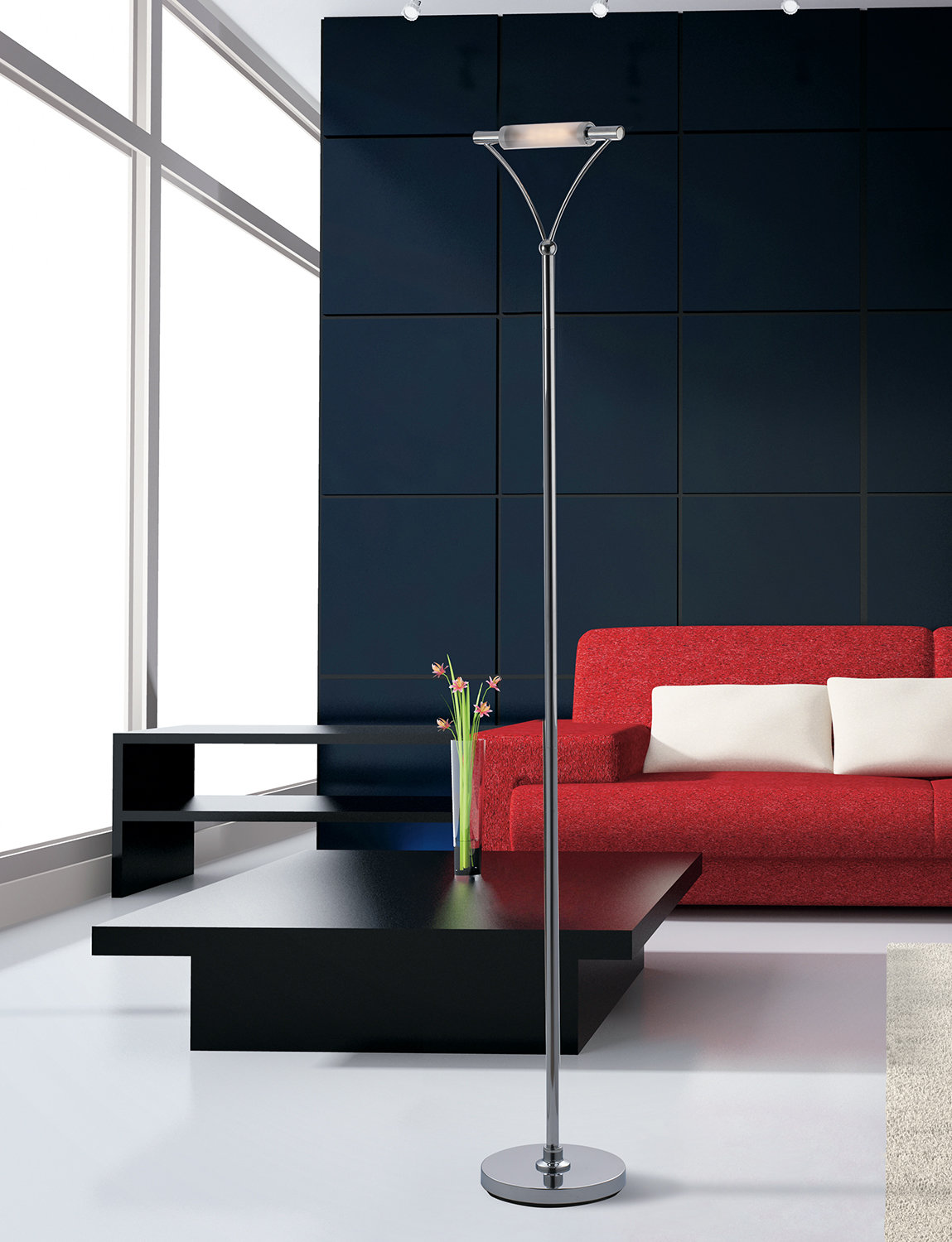 Ivy Bronx Skycrest 181Cm Chrome Uplighter Floor Lamp | Wayfair.co.uk