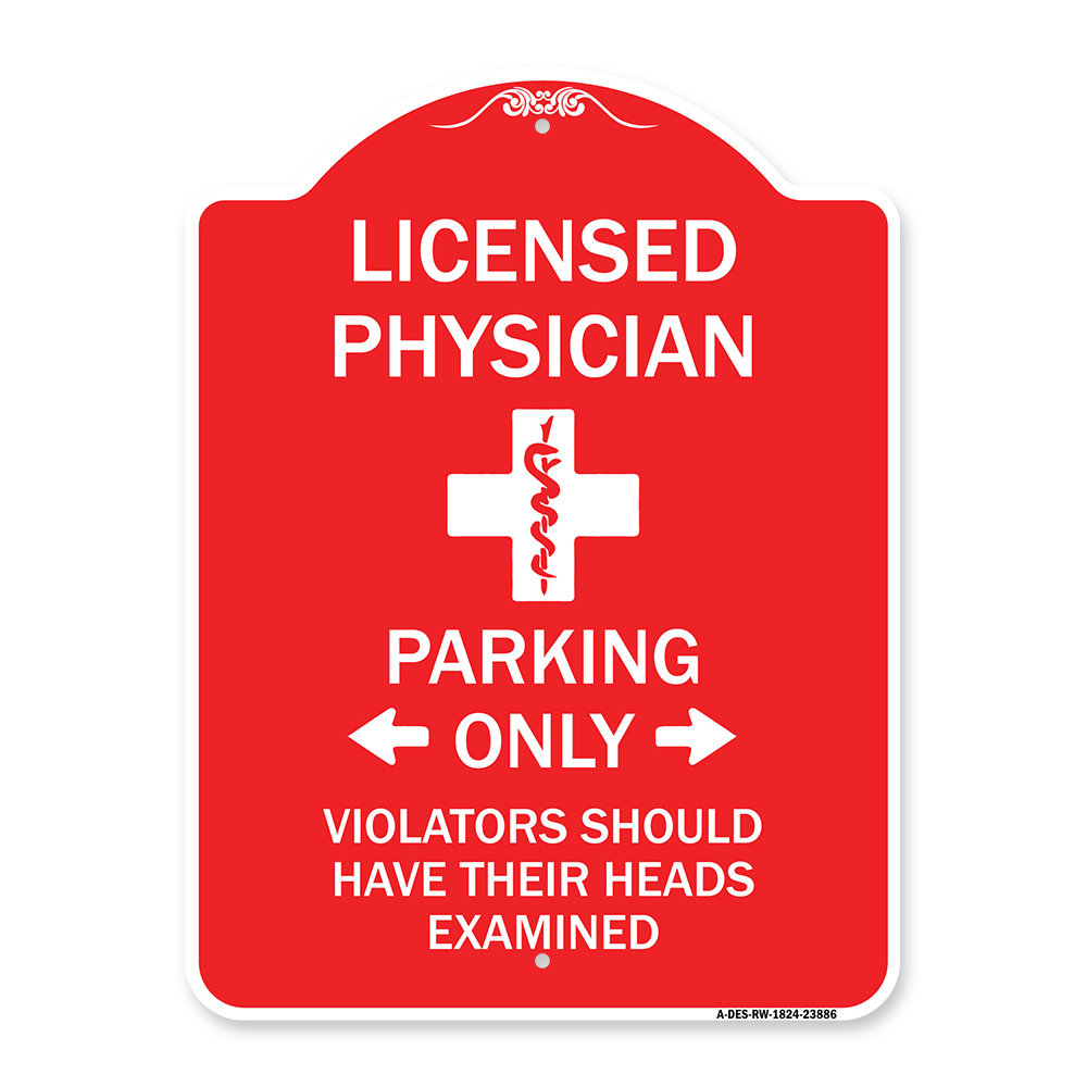 Signmission Designer Series Sign - Licenced Physician Parking Only ...