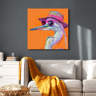 IDEA4WALL Bright Preppy Animals Bright Orange Heron Bird With Hat ...
