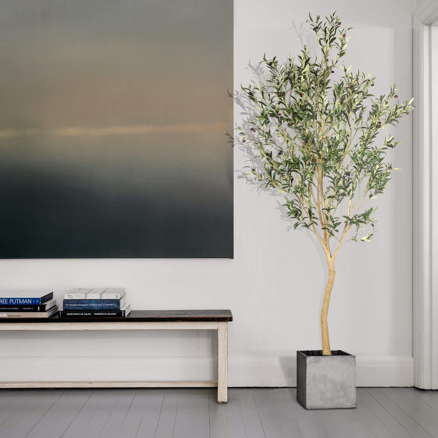 BIGOWY 8ft Artificial Olive Tree, Tall Faux Olive Tree Plants - Wayfair ...