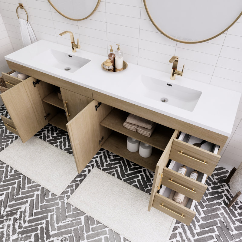 Elsa Spring 84" Double Sink Bathroom Vanity & Reviews - Wayfair Canada