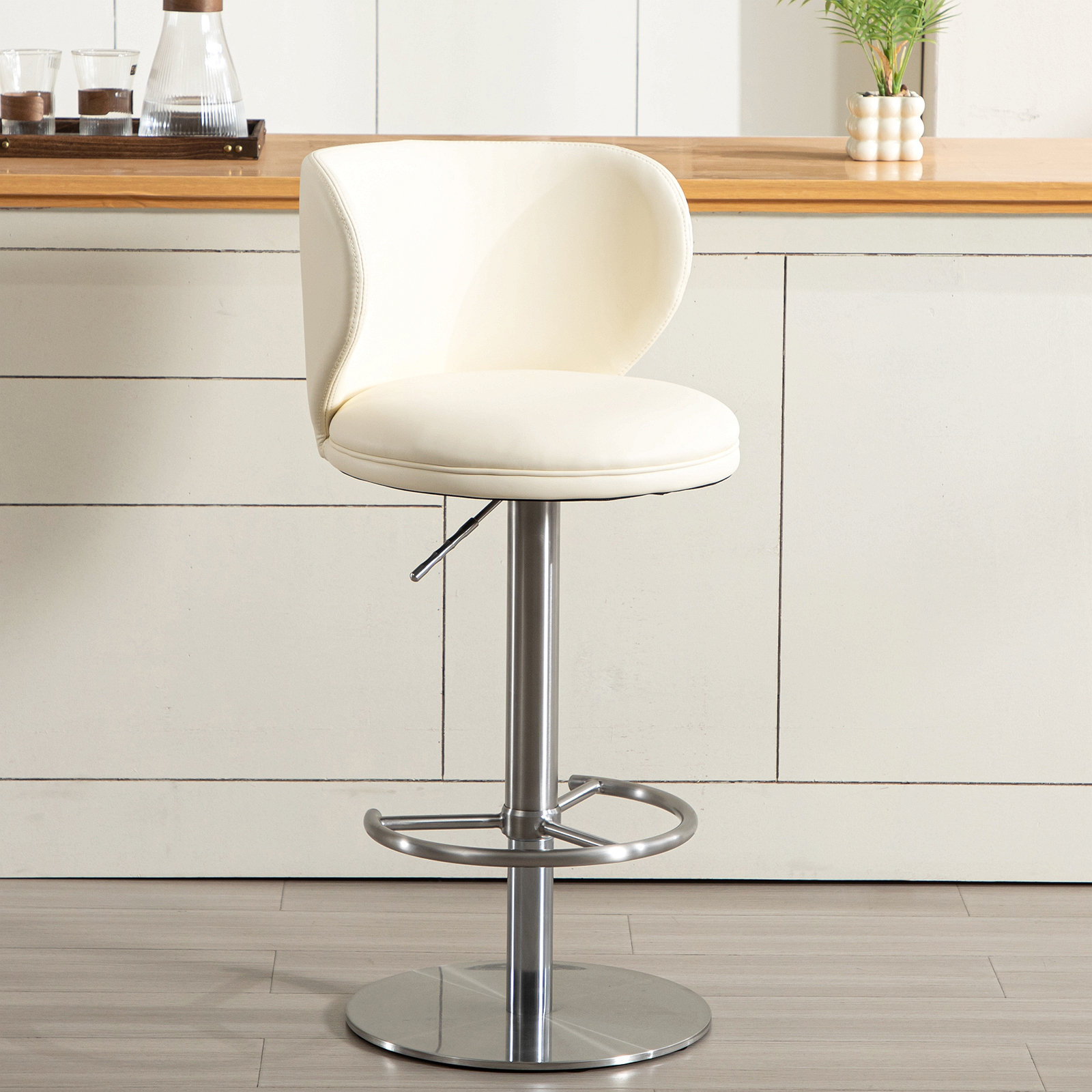 Brayden Studio® Titanium Stainless Steel Bar Stools,Grade Modern ...