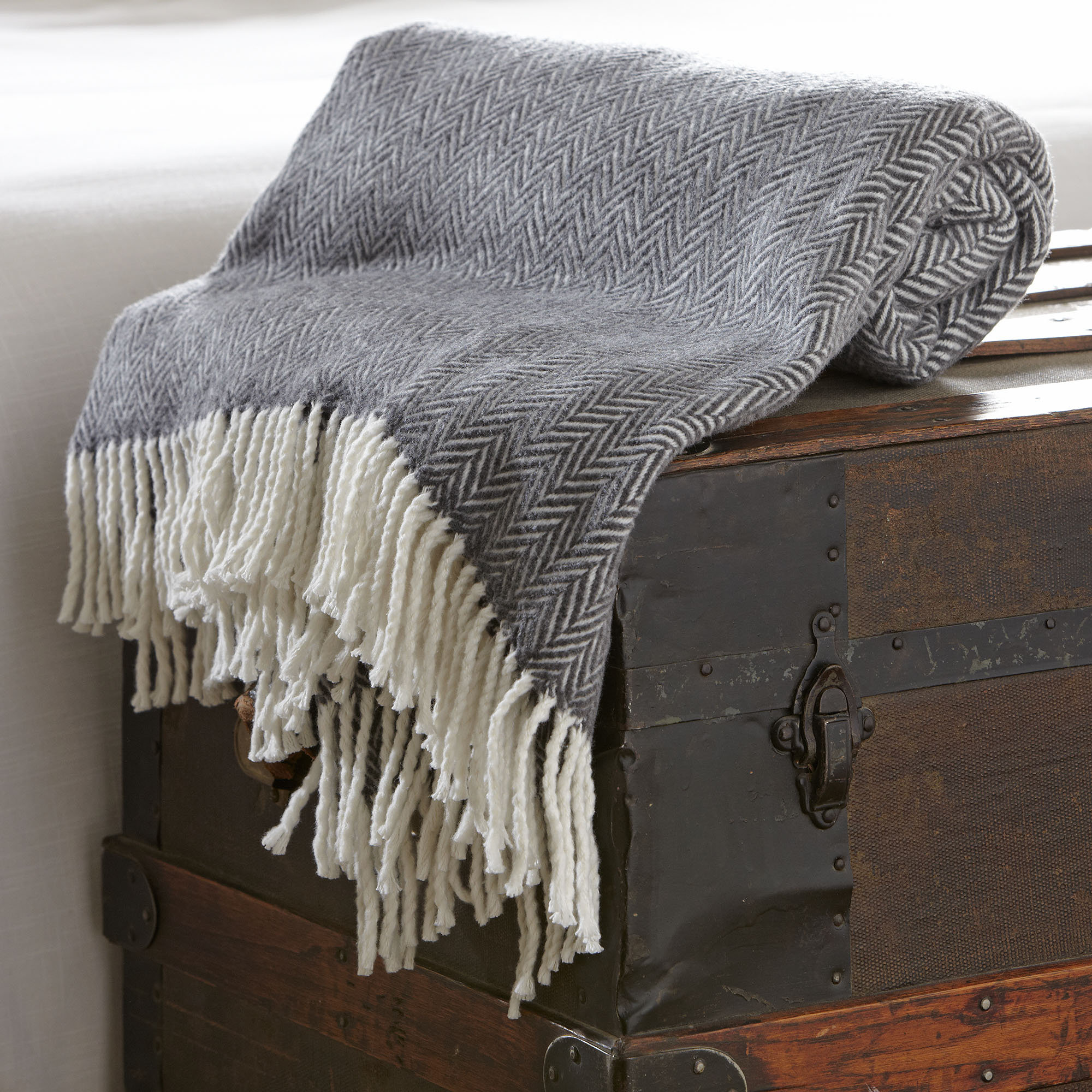 A Soft Idea Brampt Herringbone Throw & Reviews | Wayfair
