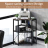 Costway Corner Printer Stand with Charging Station Adjustable Metal ...