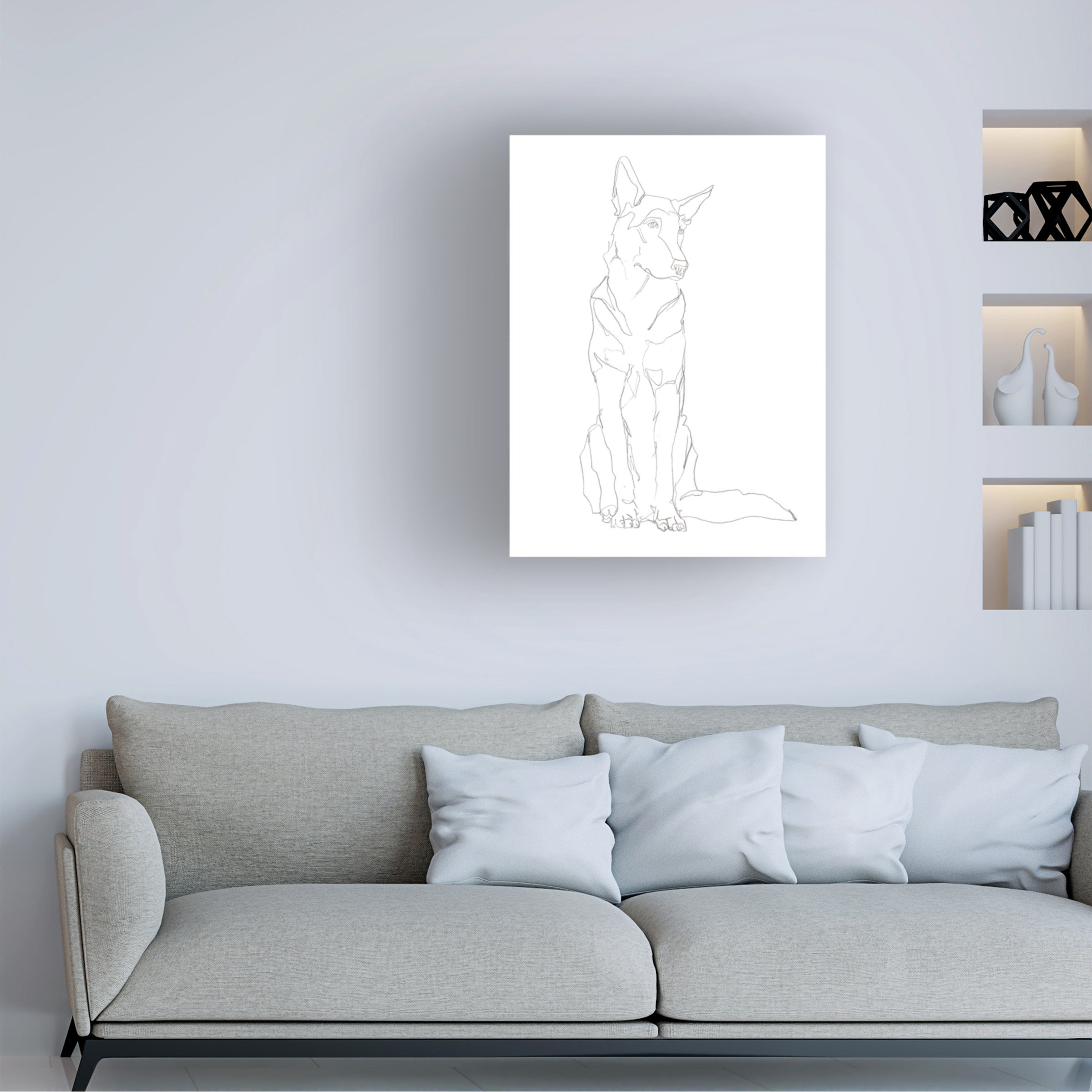 Red Barrel Studio® Ethan Harper 'Dog Contour I' Canvas Art | Wayfair