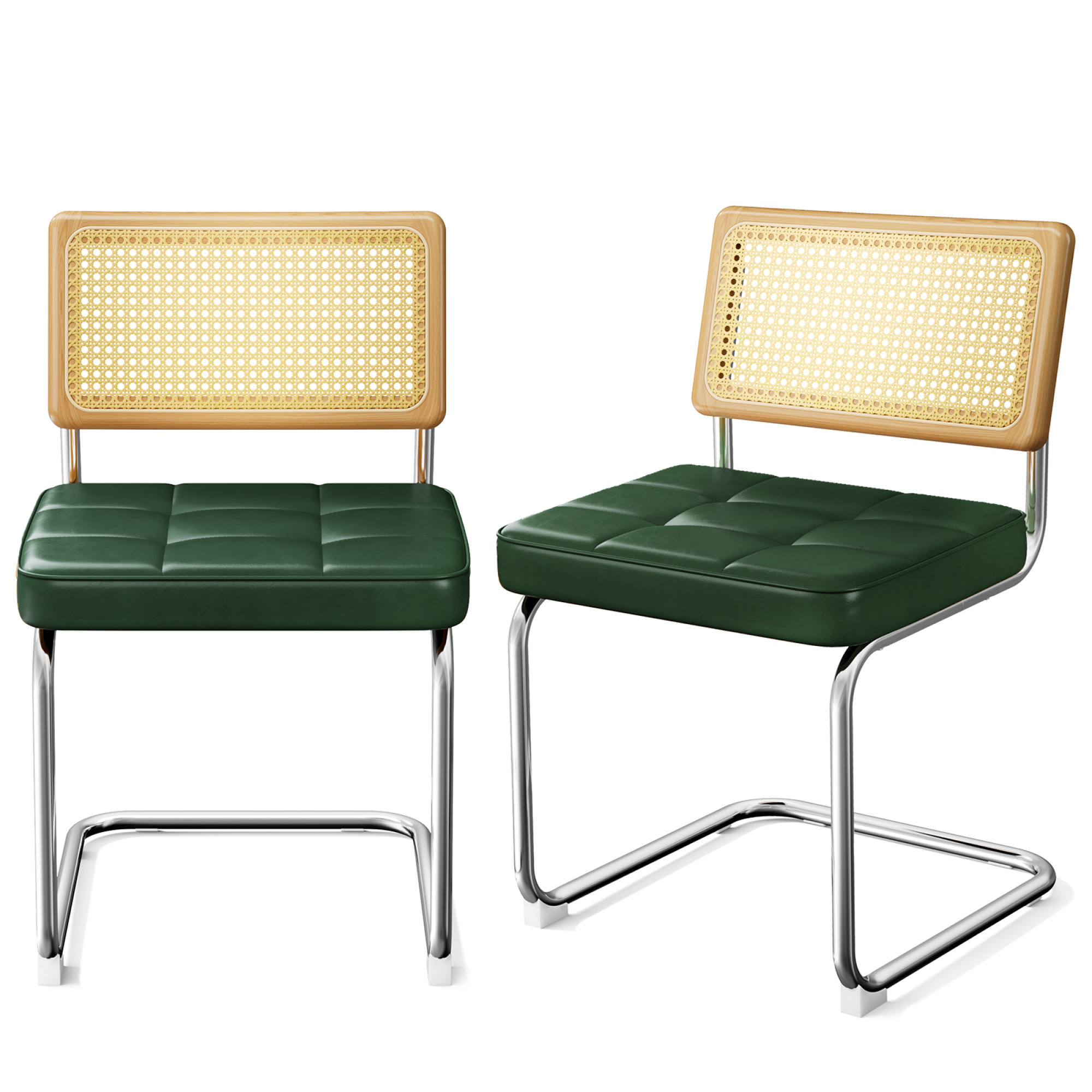 Corrigan Studio® Versatile Comfort Green Faux Leather Dining Chairs ...