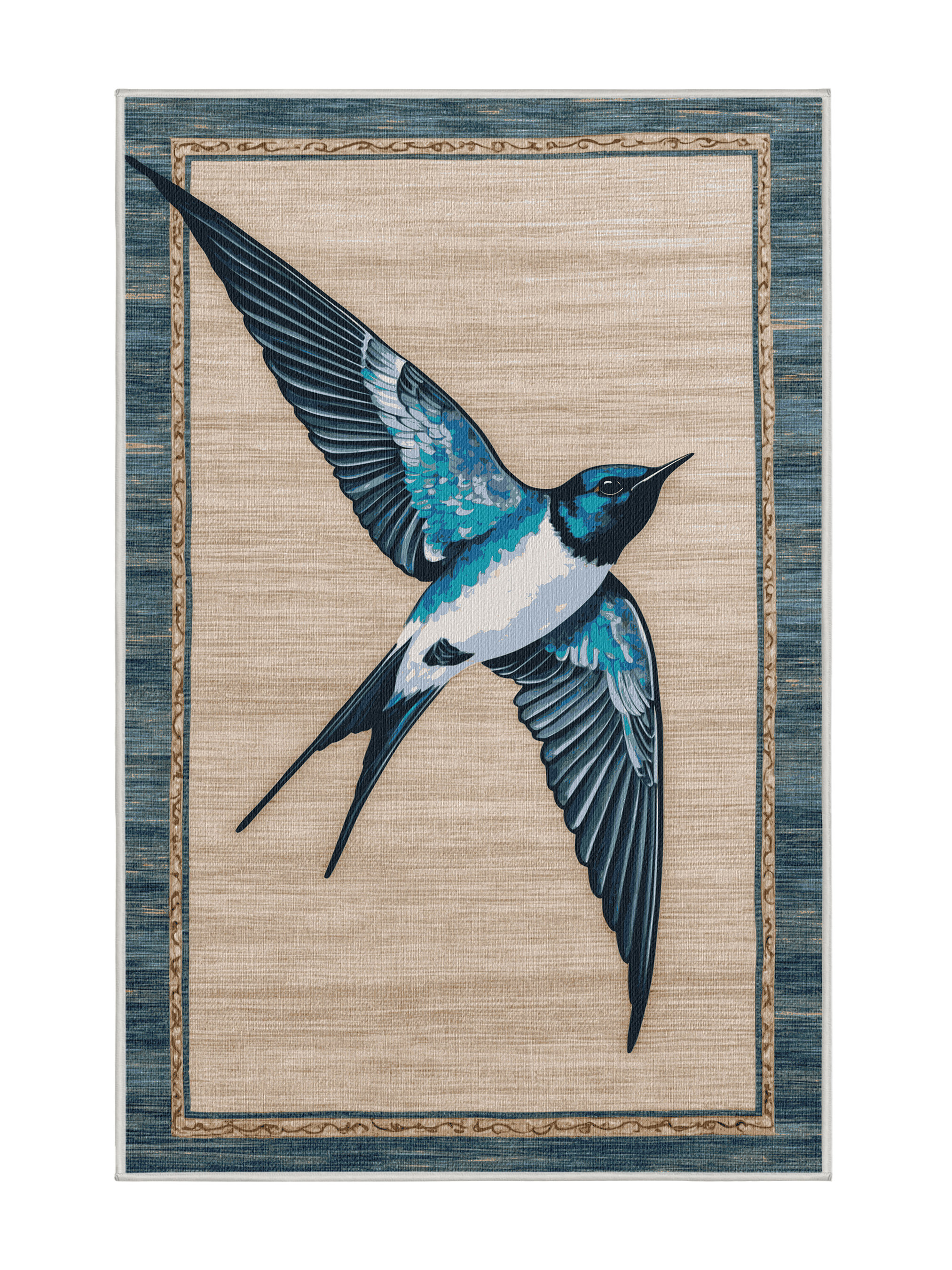 Bayou Breeze Washable Tree Swallow Birds Area Rug | Wayfair