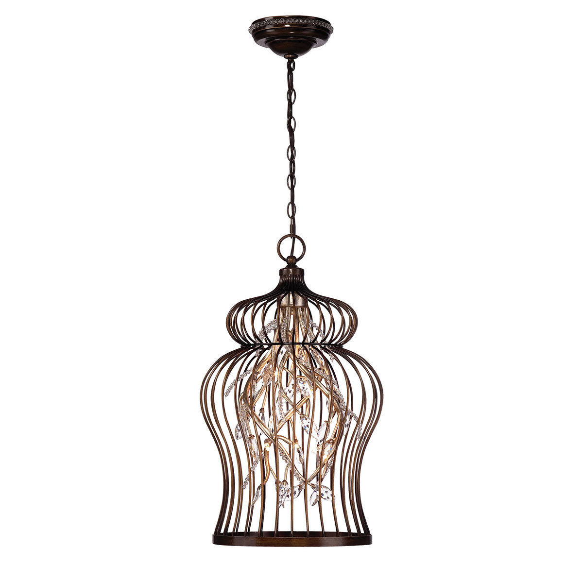Eurofase Fanta 1- Light Lantern Geometric Chandelier with Beaded ...