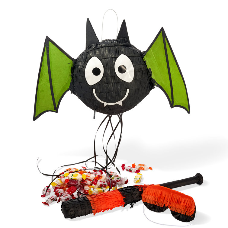 The Seasonal Aisle Cute Bat Halloween Pinata with Stick and Blindfold ...