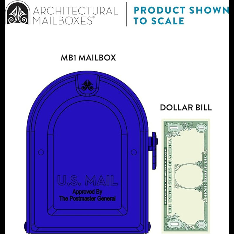 Invenitiah Architectural Mailboxes 7600BE MB1 Mailbox, Medium, Blue ...