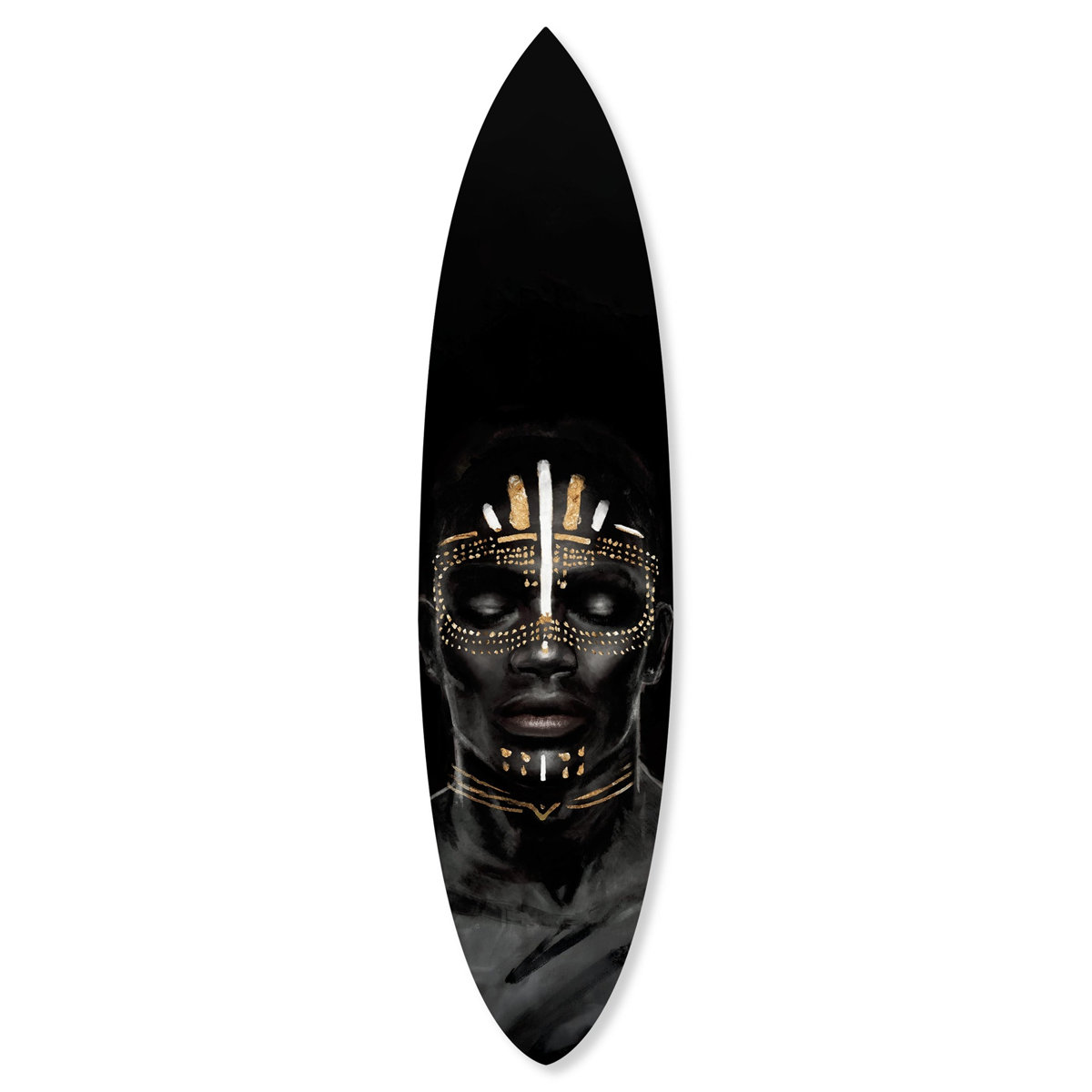 Oliver Gal Strong Reign of Gold Surfboard Portrait - Die-Cut Acrylic ...