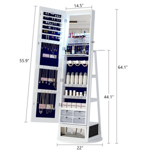 Latitude Run® 22'' Wide Rotatable Jewelry Armoire with Mirror & Reviews ...