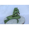 Nifao Collection Musical Frog Playing Flute Bronze Statue with Green ...