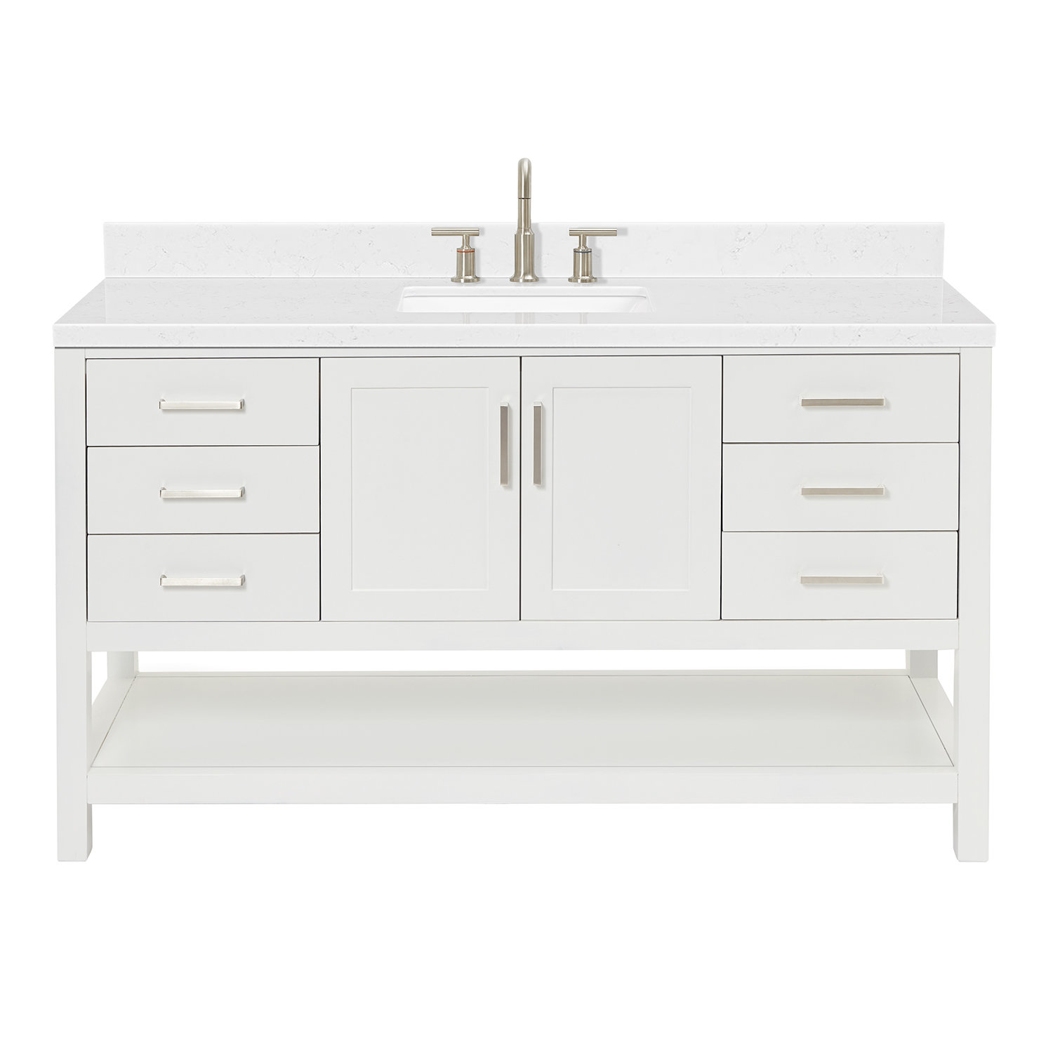 Ariel Bath ARIEL Magnolia 60 Single Sink Bathroom Vanity with Top ...