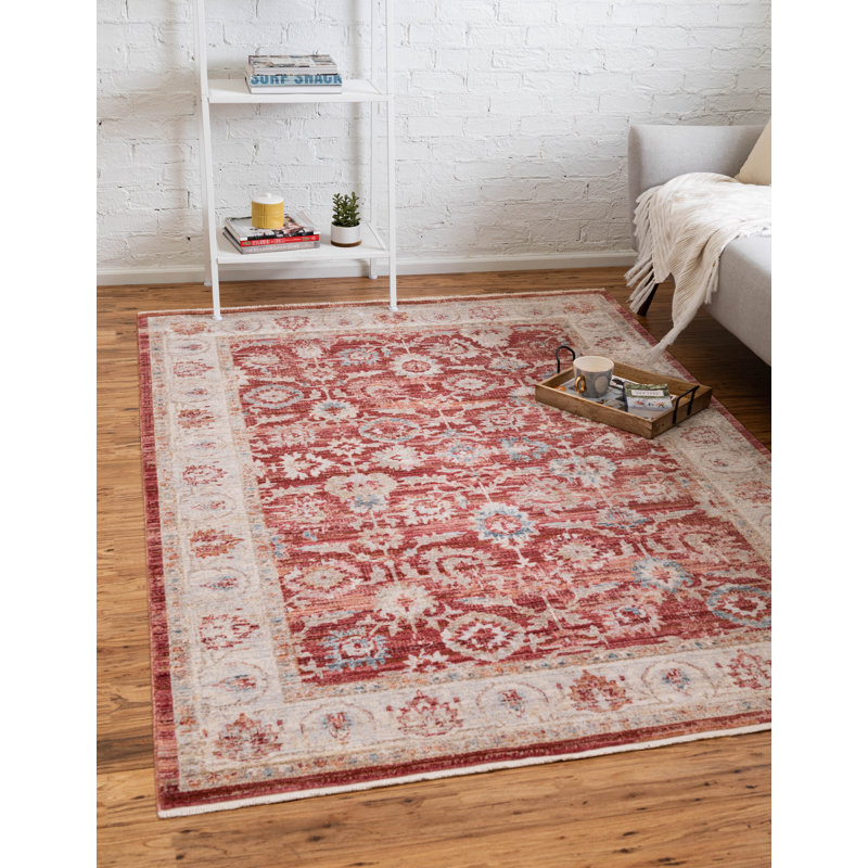 Charlton Home® Croasmun Performance Red/Gray Rug & Reviews | Wayfair
