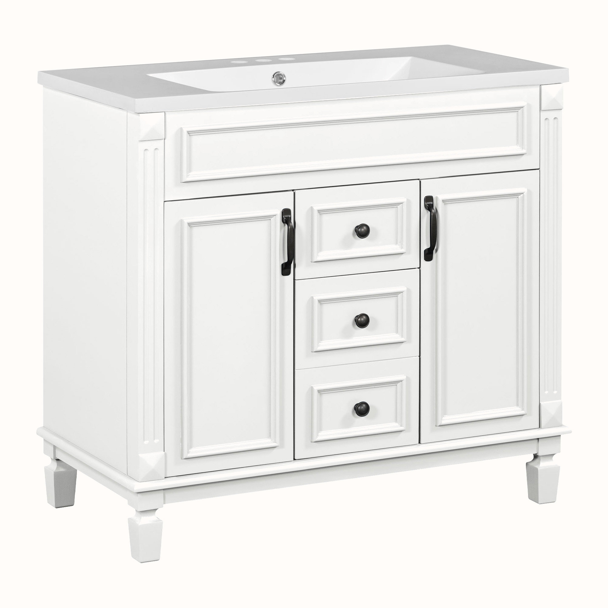 Charlton Home® Dushaj 35.9'' Single Bathroom Vanity with Resin Top ...