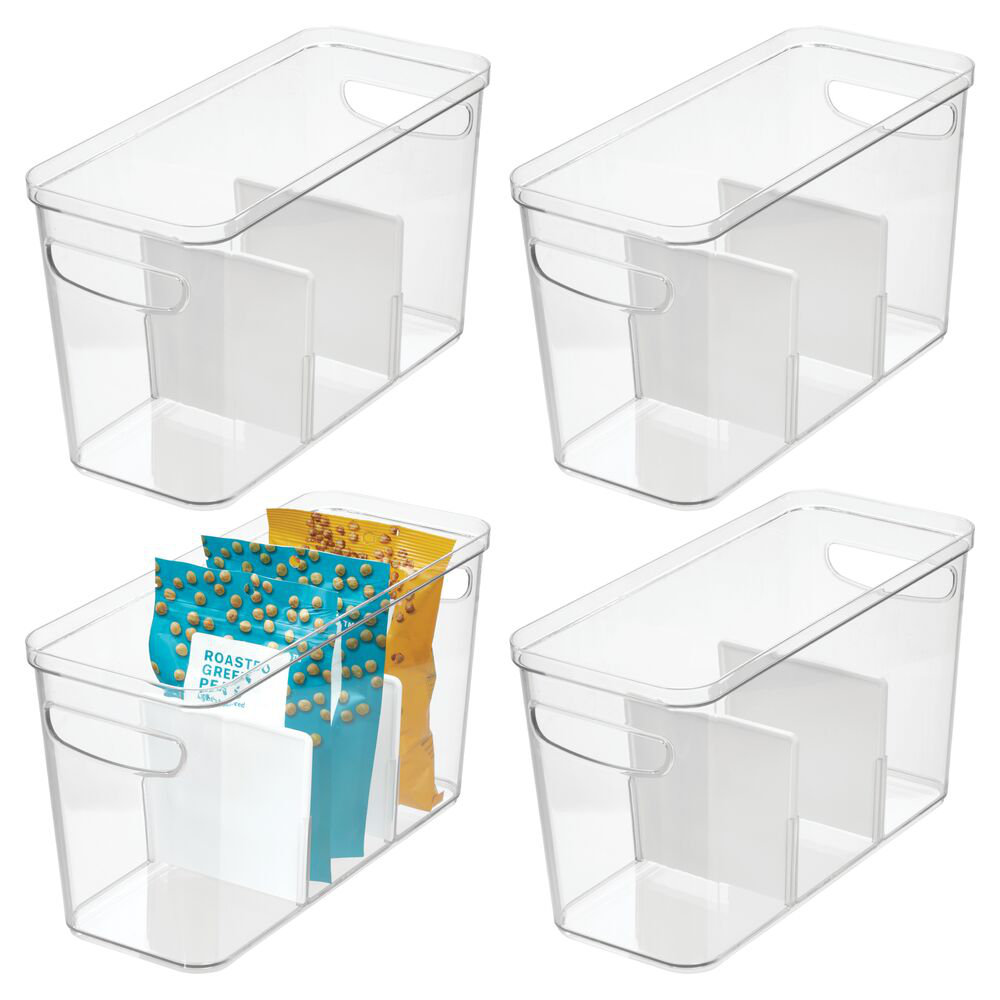 iDesign 3-Section Divided Pantry Organizer Bin for Kitchen Storage ...