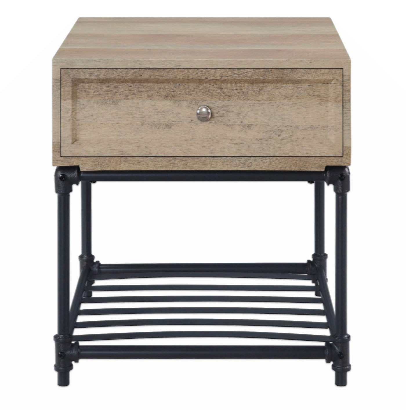 Williston Forge Sandy End Table With Slatted Lower Shelf | Wayfair