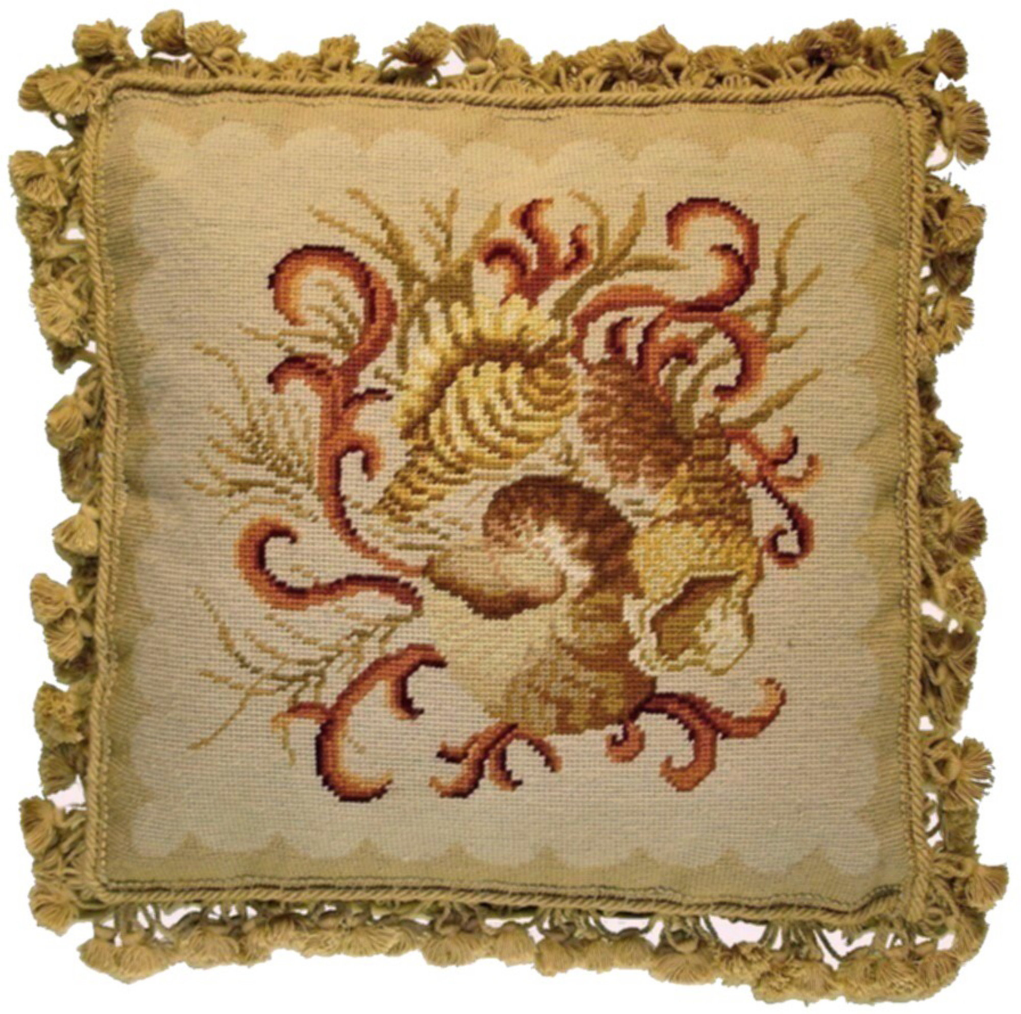 HKH International Embroidered Feather Throw Pillow | Wayfair