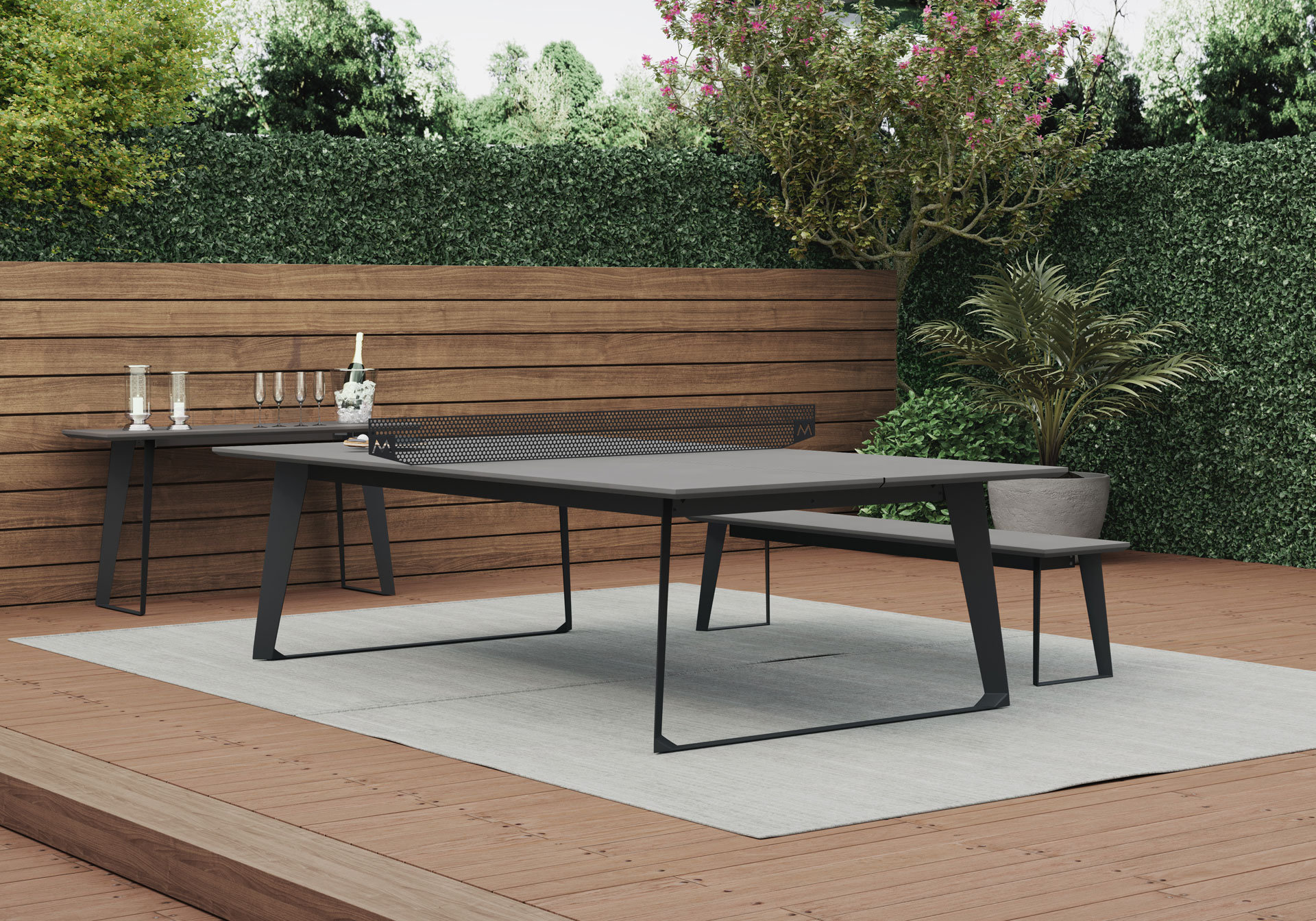 Orren Ellis Taneli Indoor/Outdoor Table Tennis Table with Paddles ...
