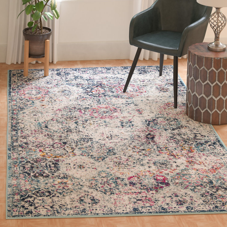 Langley Street Cronin Navy/Teal Area Rug & Reviews | Wayfair