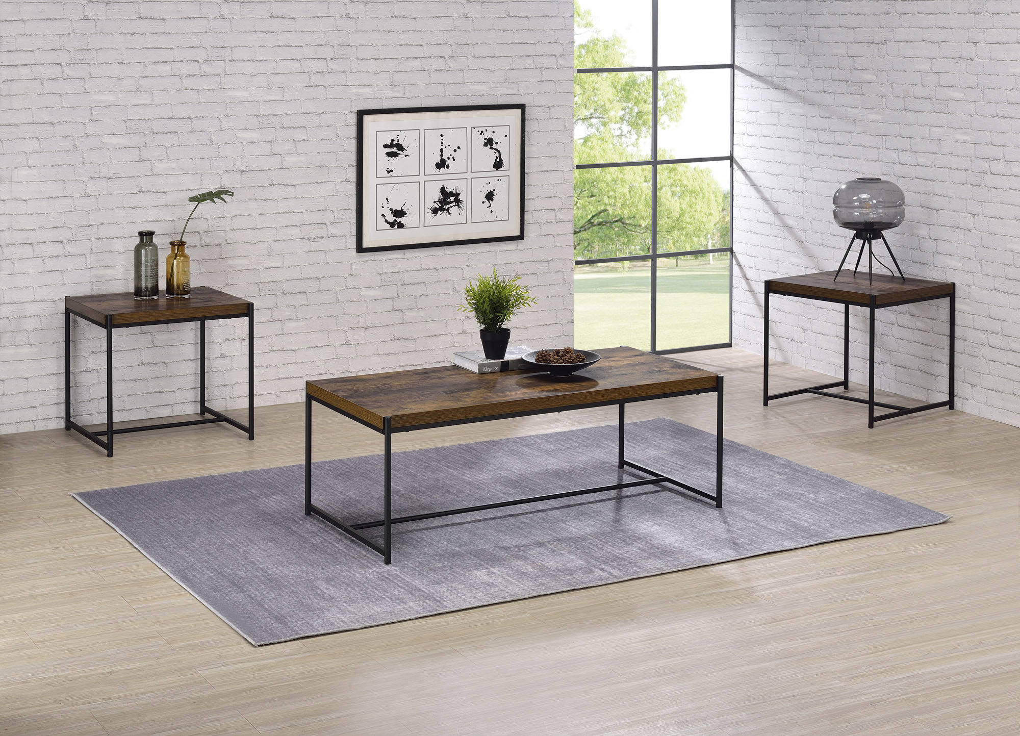 Union Rustic 3 Piece Coffee Table End Table Set for Living Room | Wayfair