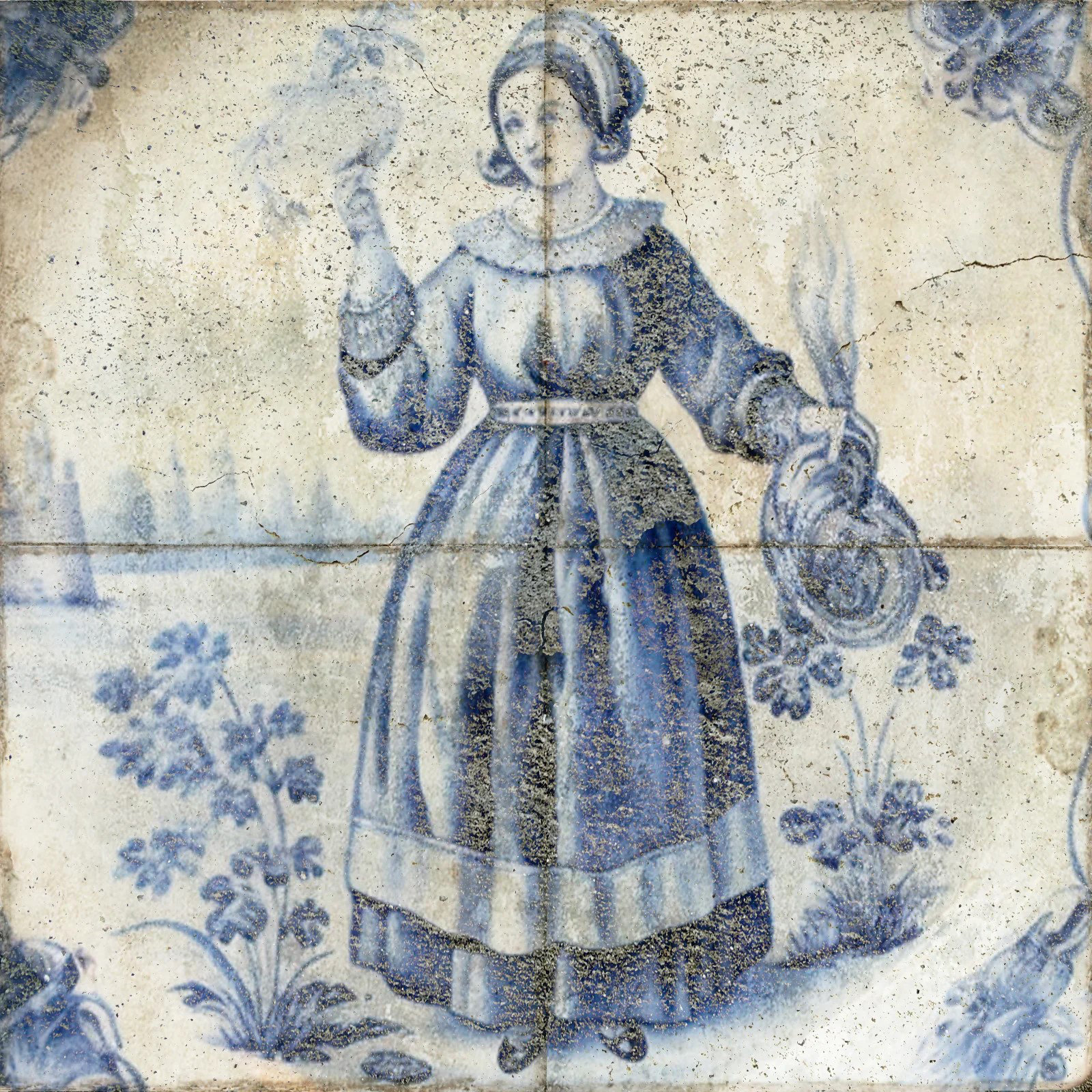 Mi Alma 5" x 5" Blue and Light Steel Blue D25 Vinyl Peel and Stick Tile ...