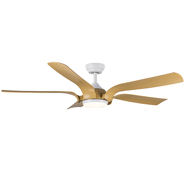 Wrought Studio Smart 56"Integrated LED Ceiling Fan With Antique Wood In ...
