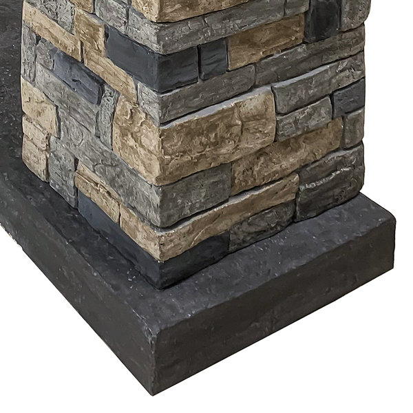 Country Living Dixson Faux Stone Brick Surround, Wood Mantel & 28 ...