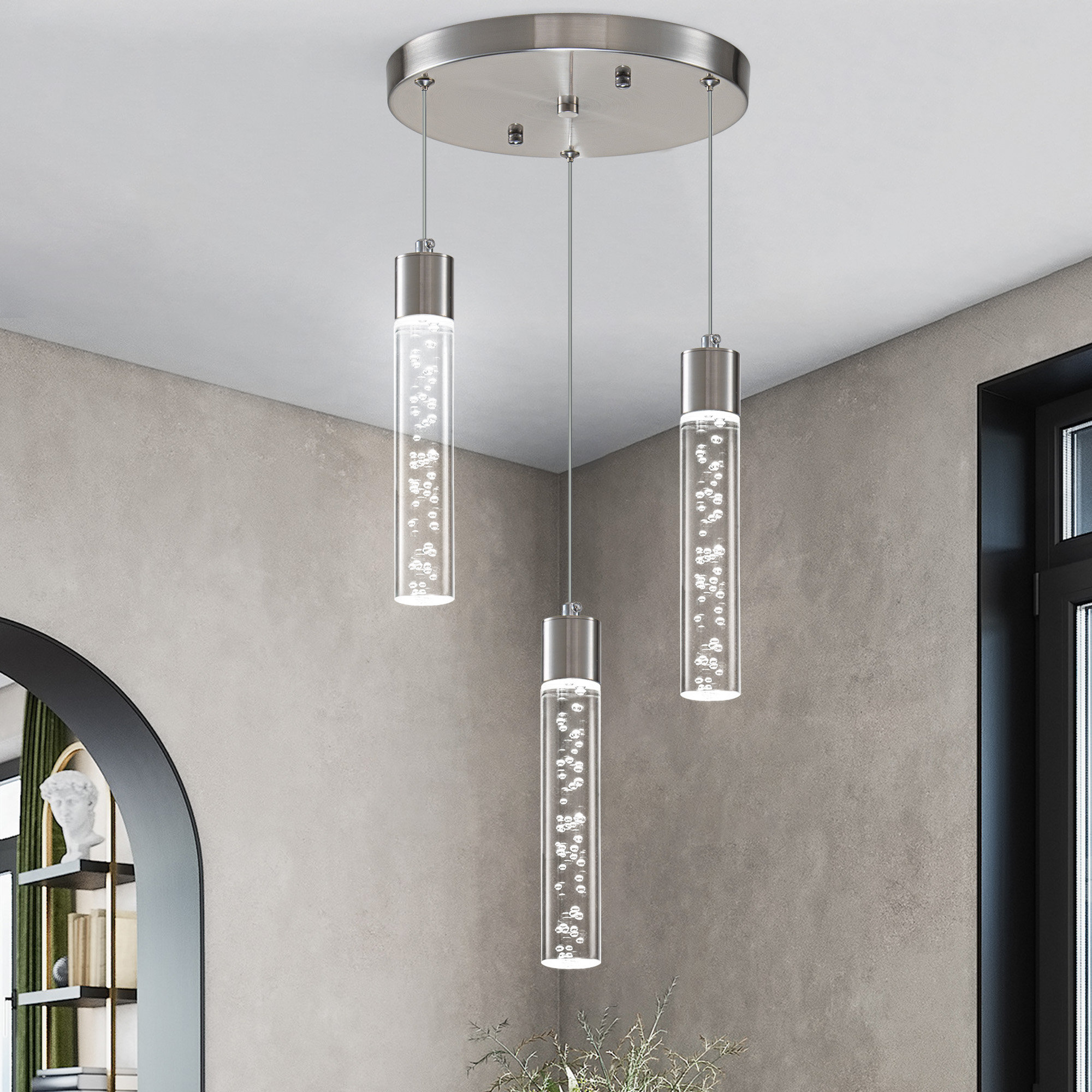 Wrought Studio™ Desray 3 - Light Cluster Cylinder LED Pendant & Reviews ...