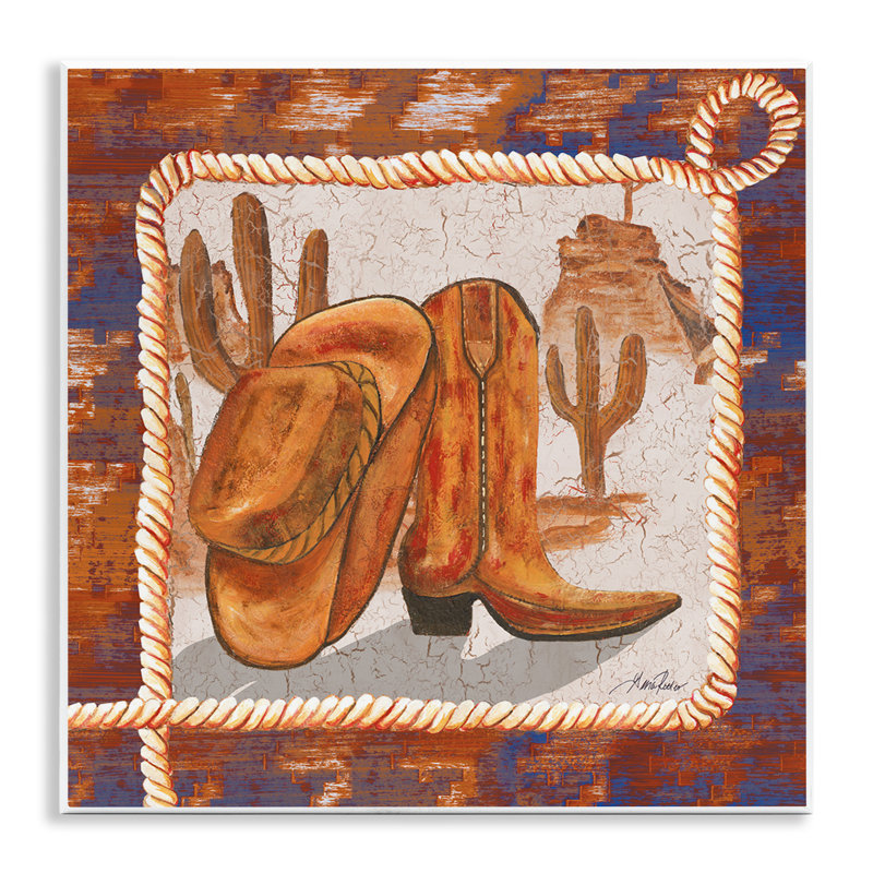 Stupell Industries Western Cowboy Boot Wall Plaque Art by Gina Ritter ...