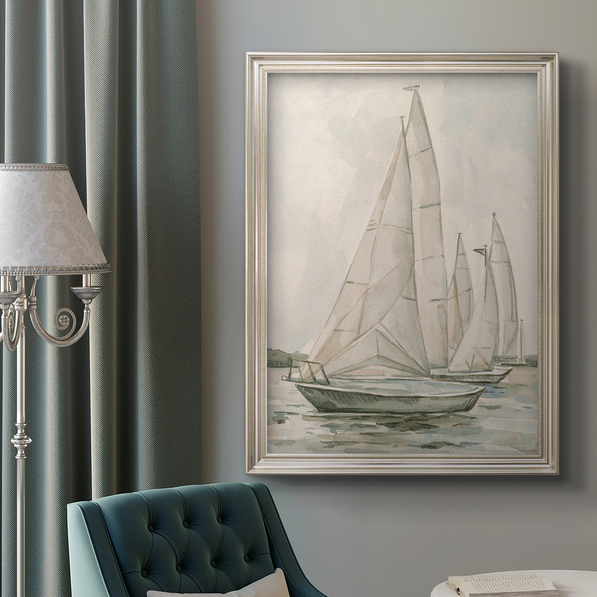 Breakwater Bay Sail Scribble II Premium Framed Canvas- Ready To Hang ...