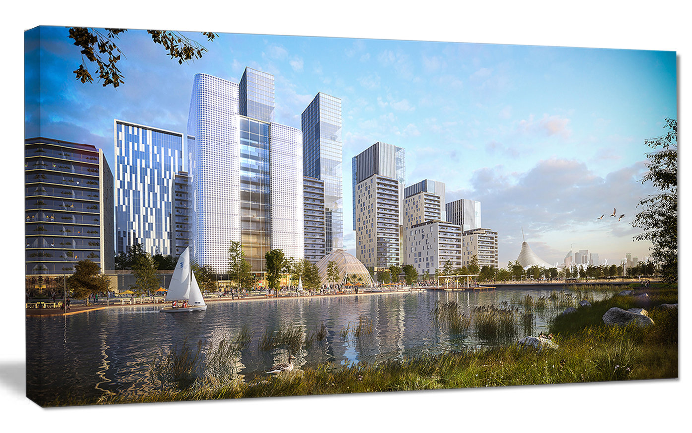 Design Art Residential Complex - Wrapped Canvas Photograph Print ...