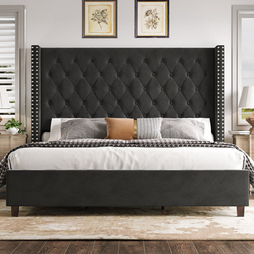 Willa Arlo Interiors Duluth Upholstered Wingback Bed & Reviews | Wayfair