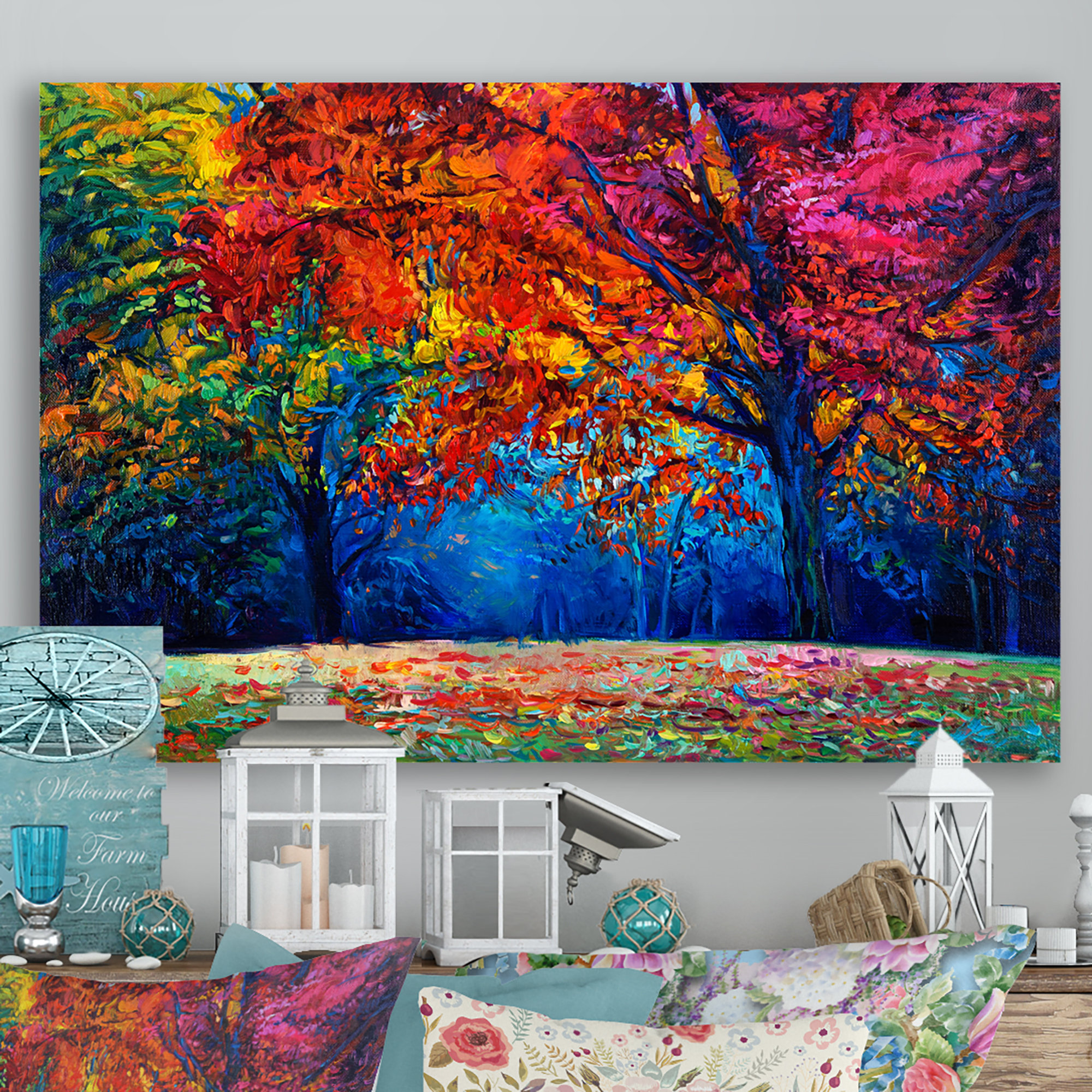 Millwood Pines Autumn Forest Paitning II - Print on Canvas | Wayfair