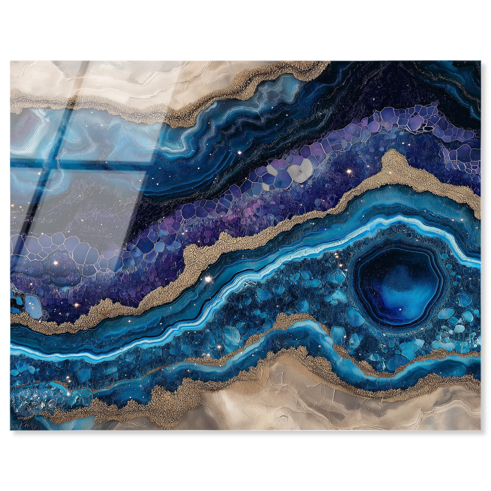 Everly Quinn Galactic Geode I Acrylic Blue Geode Art by Art Remedy ...