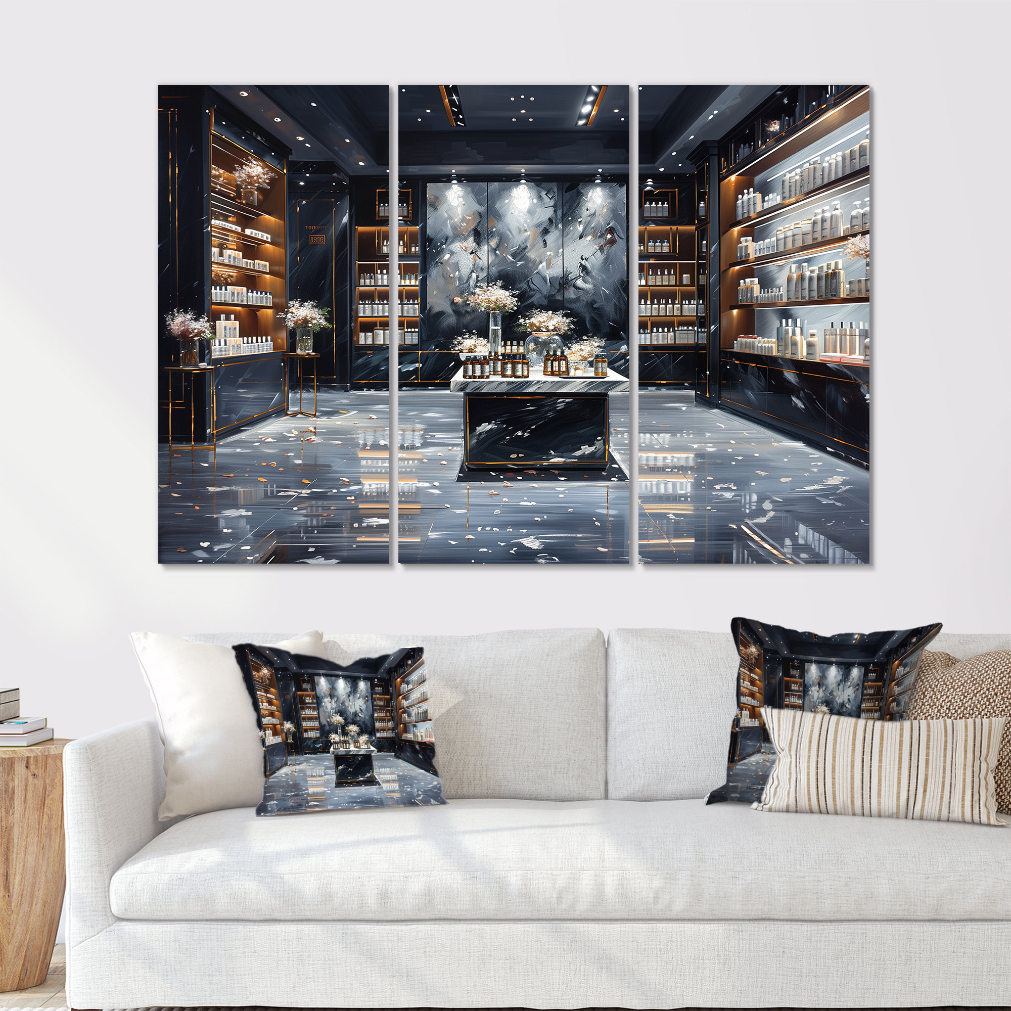 Design Art Shopkeepers Charm - Stores & Shops Wall Art Living Room Set ...