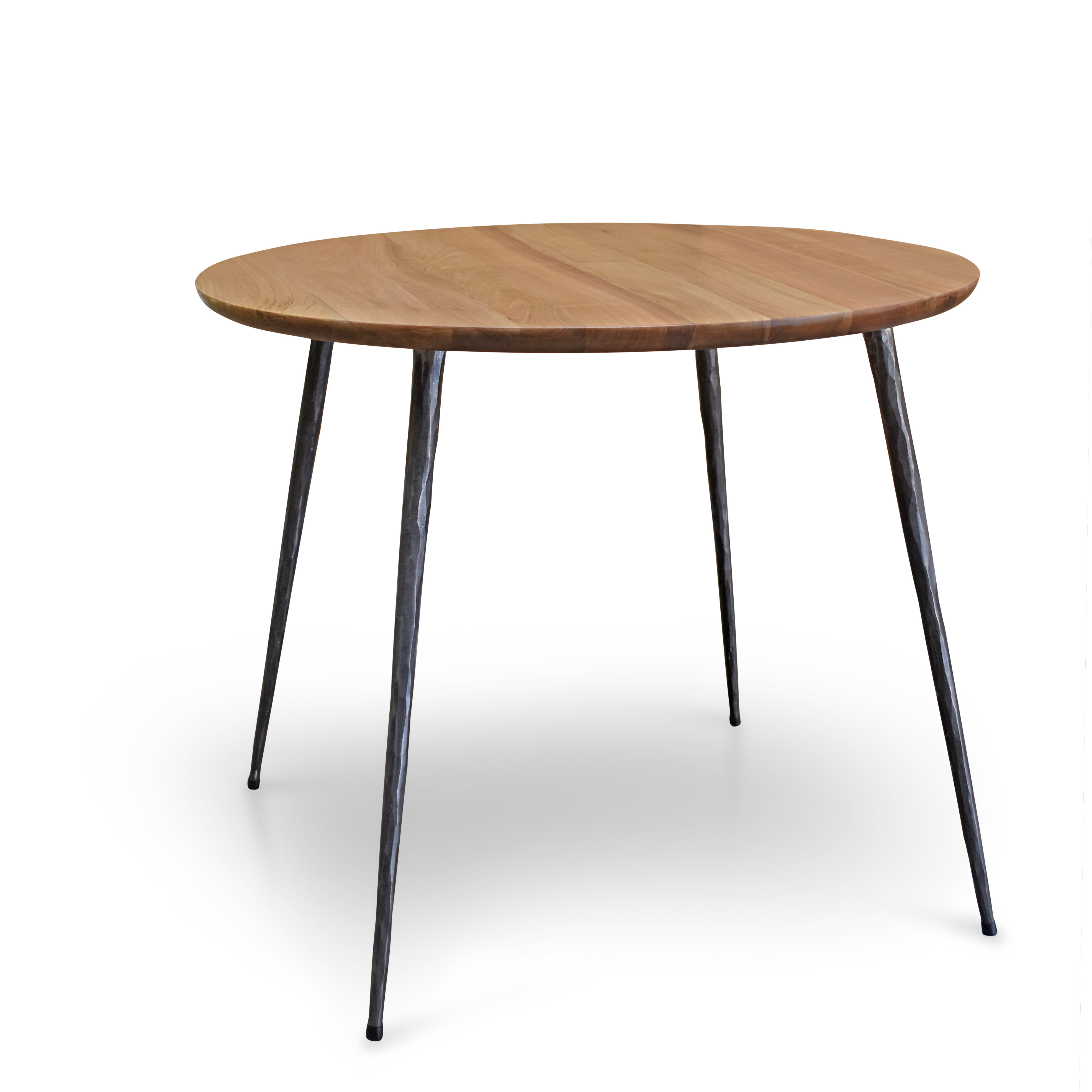 17 Stories Glide Solid Walnut Round Dining Table, 36" Diameter ...