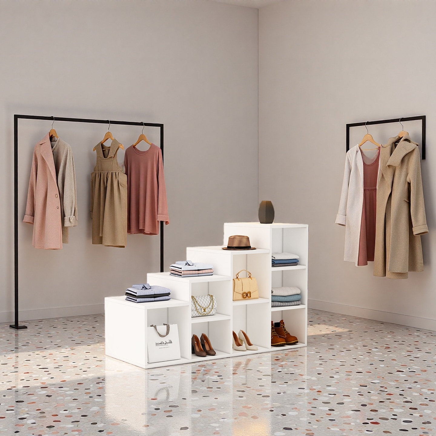 Orren Ellis Clothing store double-sided grid display stand - Wayfair Canada