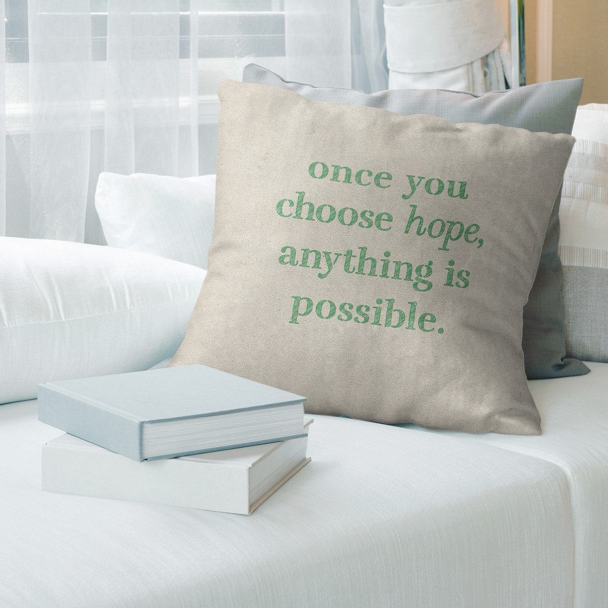 ArtVerse Handwritten Choose Hope Quote Pillow | Wayfair