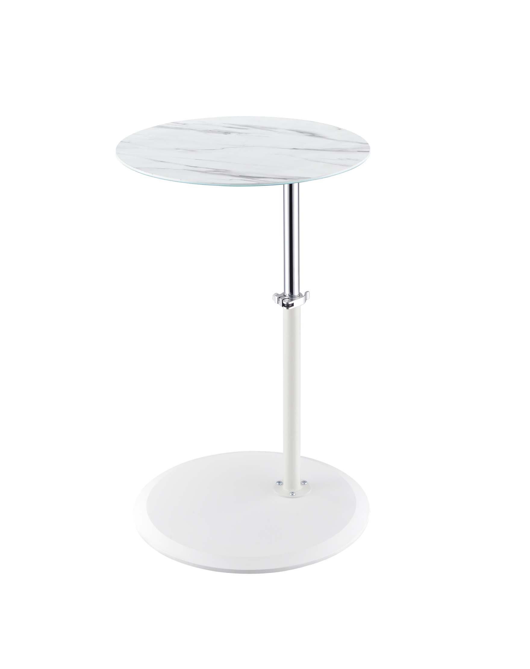 Wrought Studio™ Height-Adjustable End Table With Textured Marble Top ...